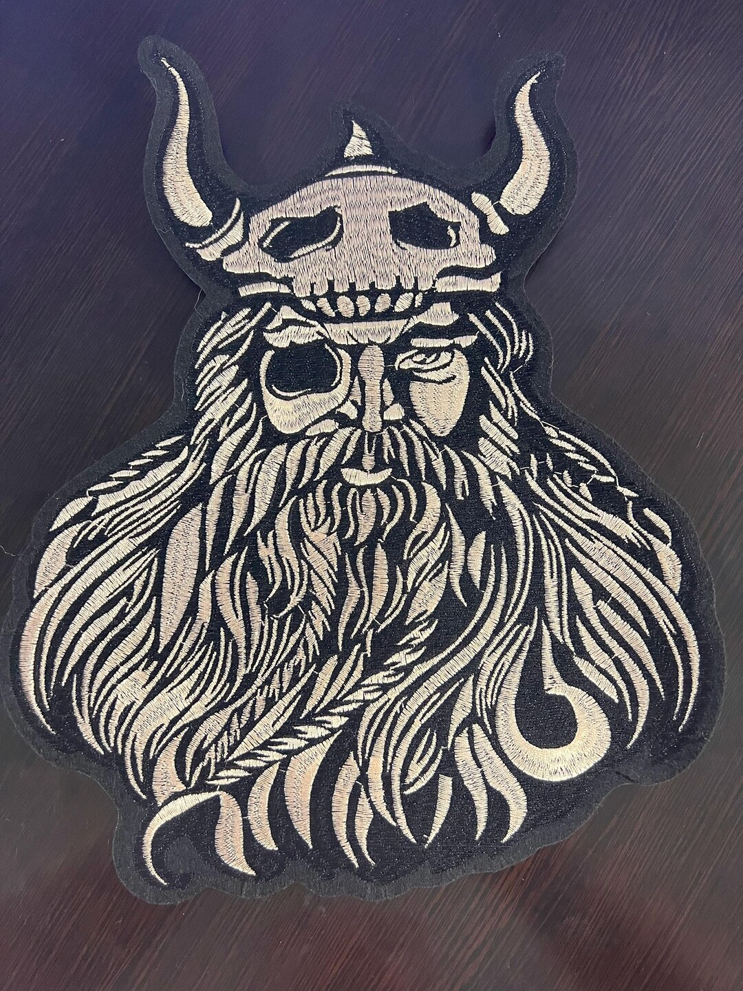 Large Golden Odin All Father Embroidery Patch - Vikings God Odin's Gold & Black Embroidered ...