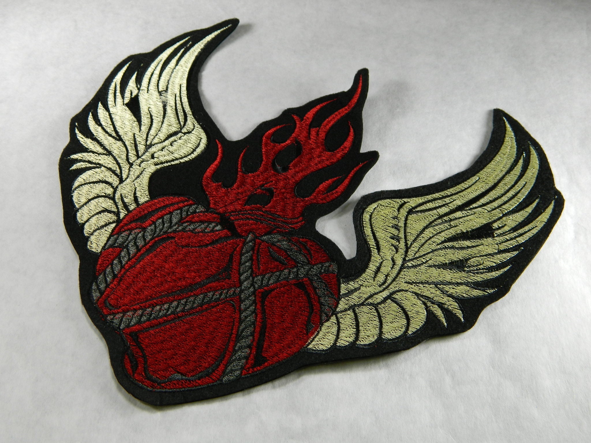 Large Sacred Heart Embroidery Patch Red & Gold Colorful | Etsy