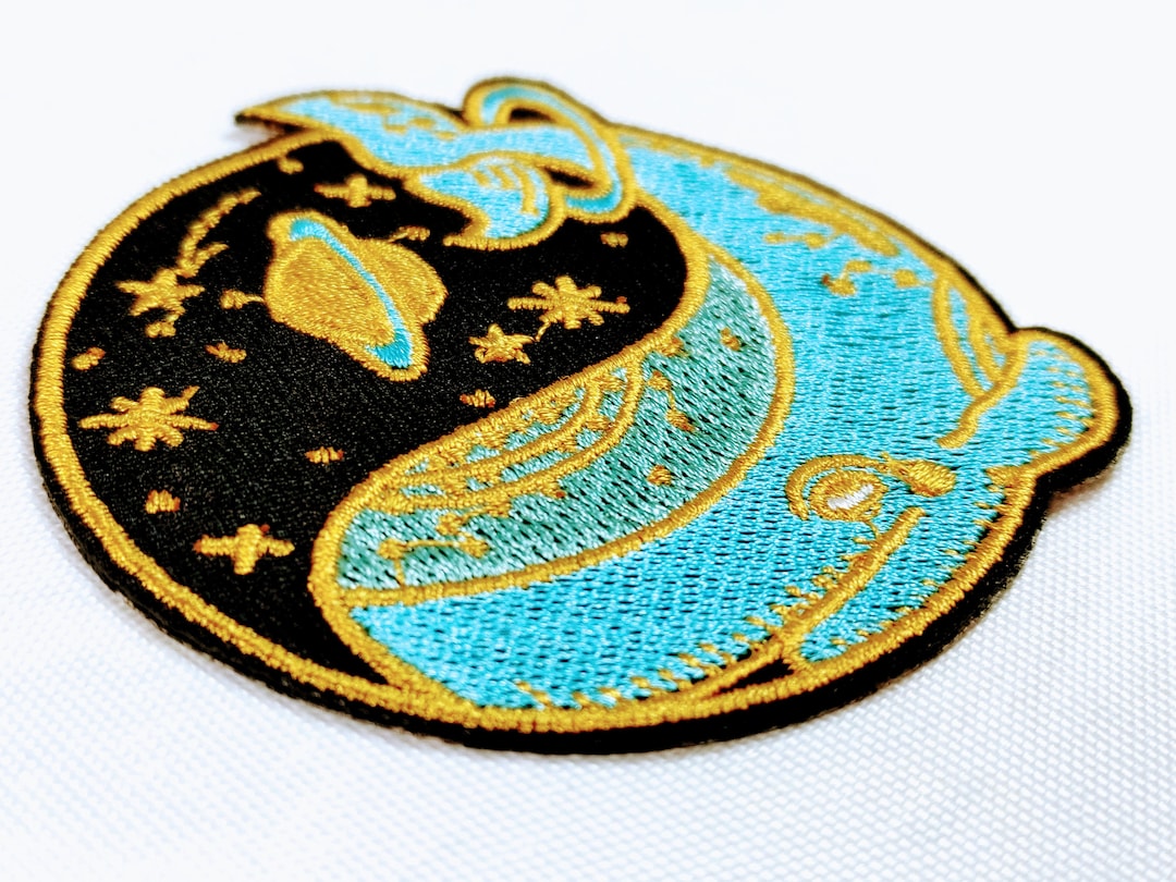 Small Sperm Whale Embroidered Patch Iron on Whale in Space Surreal ...