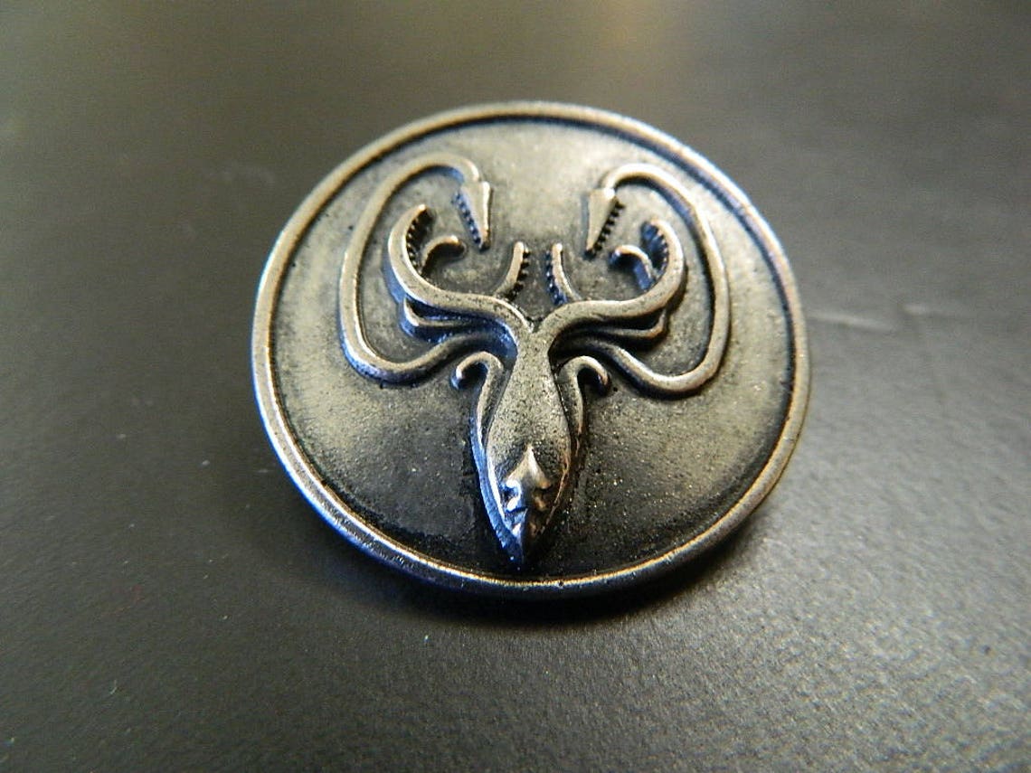 Gray Pewter Got House Greyjoy Banner-man Pin Game of Thrones | Etsy