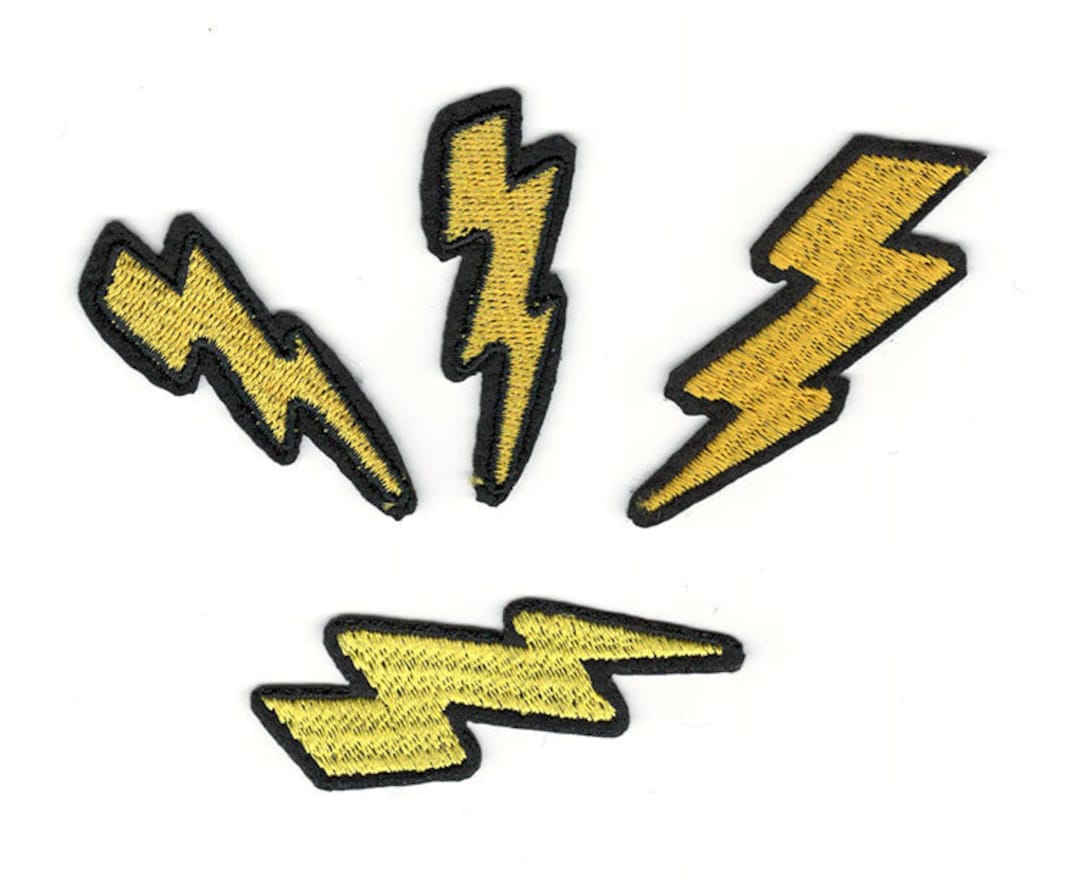 Small Single Flash Bang Bolt Lightening Strike Costume Flair Embroidery ...