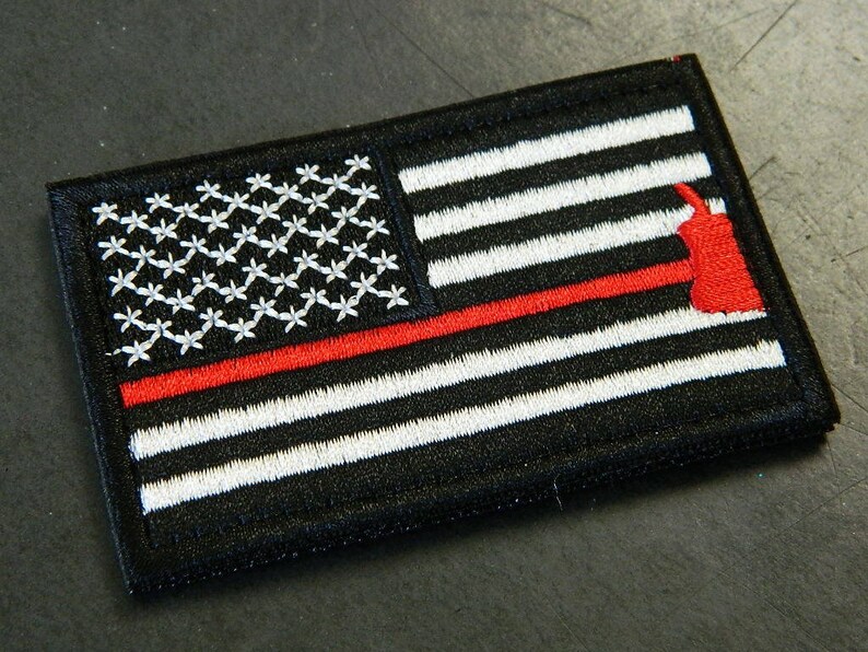 Black White & Red Firefighters Ax Flag Patch Civil Servant - Etsy