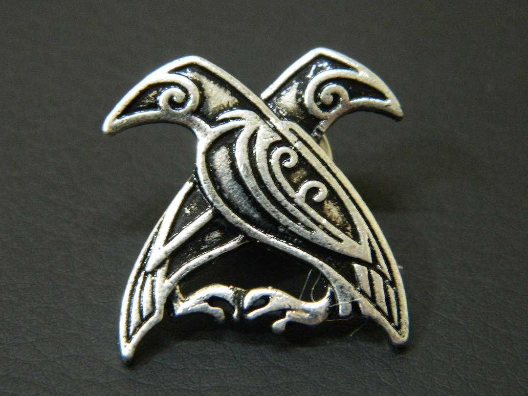 Huginn & Muninn Odin's Ravens Lapel Pin Norse God Odin's Ravens in ...