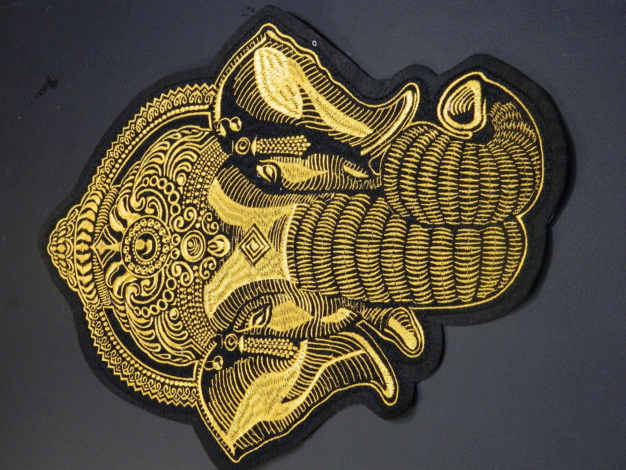 MASSIVE Embroidered Golden Ganesha Hindu Elephant God Iron-On | Etsy