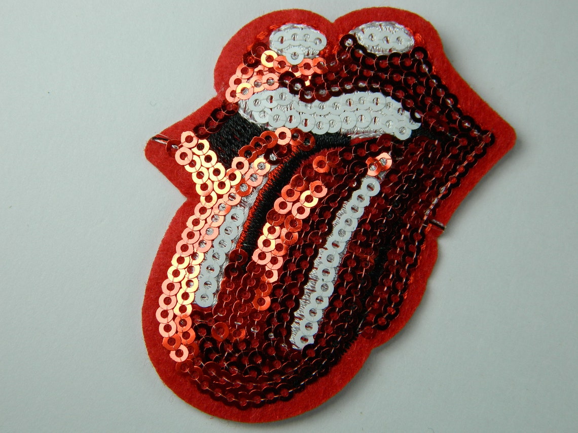 Small Red Sequin Tongue & Lips Embroidery Patch Sew on - Etsy