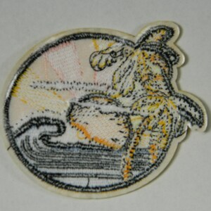 Colorful Beach Ocean Scene Stylized Embroidered Iron-on Patch ...