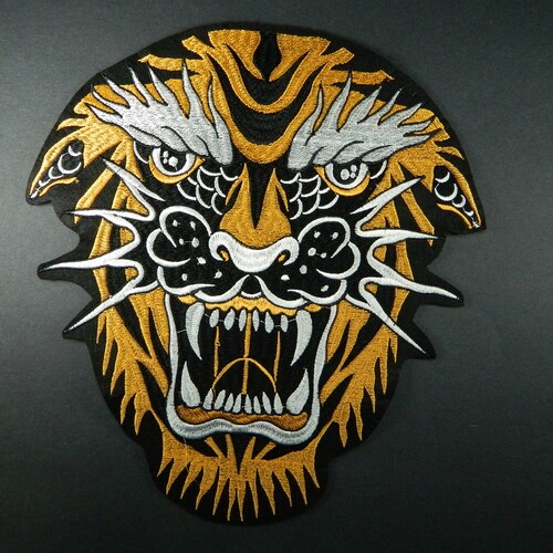 Huge Twin Tigers Iron-on Embroidered Tiger Patch Big Powerful - Etsy