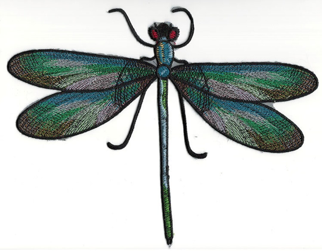 Large Dragonfly Sew-on Embroidered Dragon Fly Patch - Big Dragonfly ...