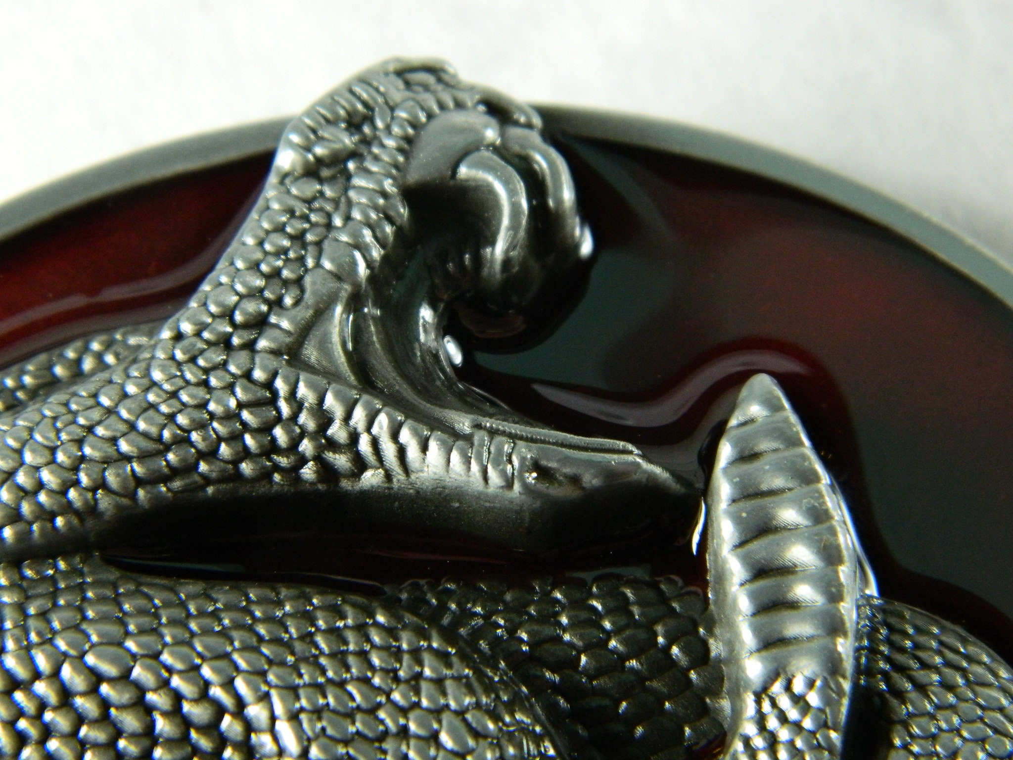 Red Rattesnake Hiss Belt Buckle Mens Specialty Don't - Etsy