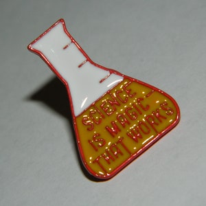 Science is Magic Stylized Lapel Pin - Fun Flask Shaped Costume Flair ...