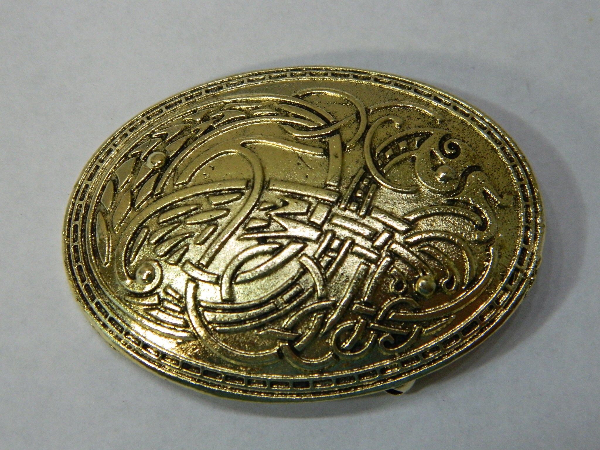 55MM Big Golden Colored Vikings Rune Totem Wolf Brooch - Etsy