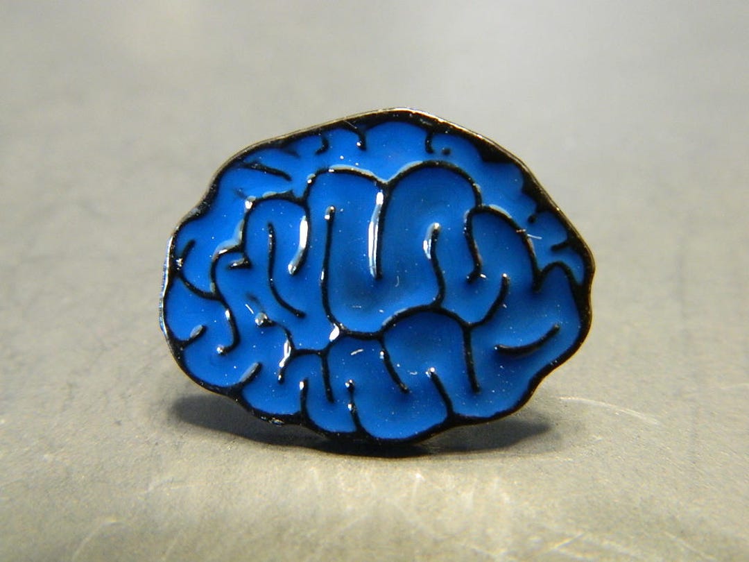 Small Braininess Brain Lapel Pin Black and Blue Brains - Etsy