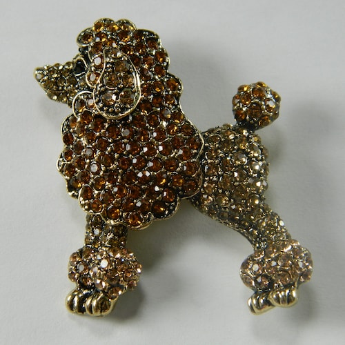 Rhinestone Crystal Poodle-dog-puppy Pin Brooch - Etsy