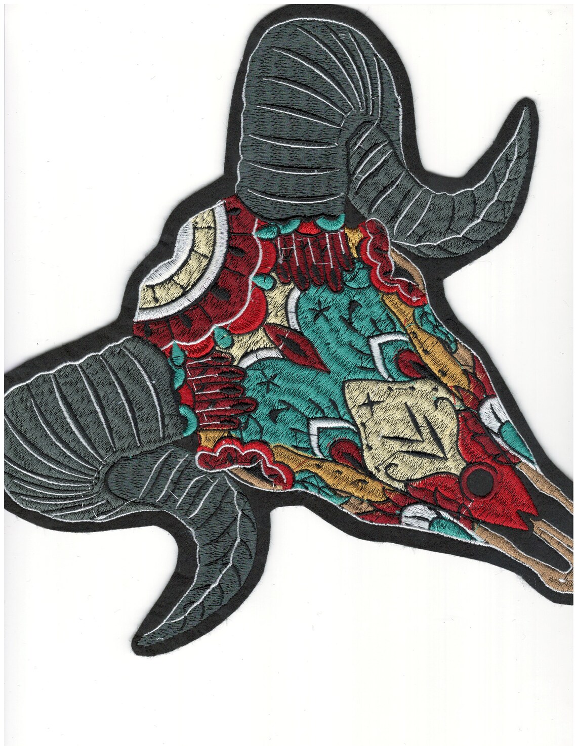 Large Colorful Rams Head Skull Iron-on Embroidered Patch big - Etsy