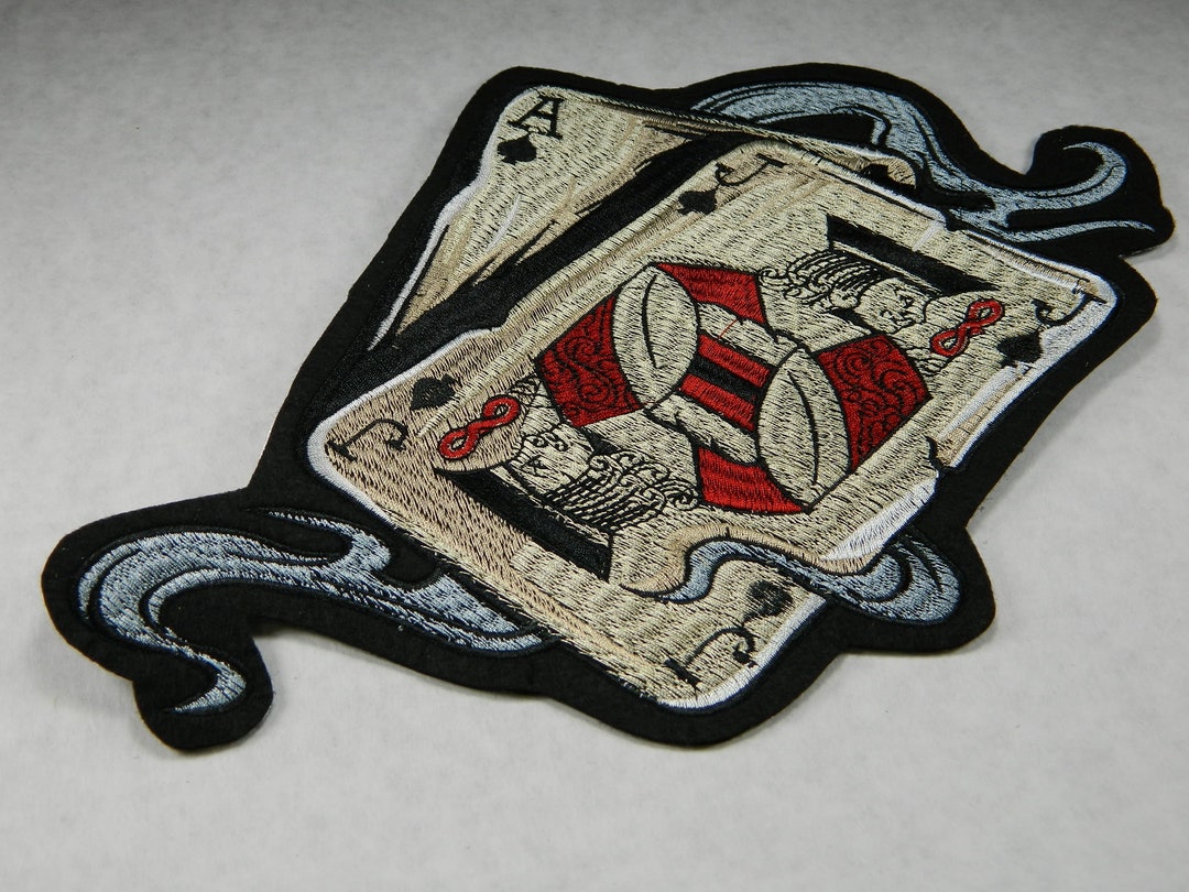 Large Smoky Mysterious Blackjack Iron-on Embroidered Patch - Ace Jack ...
