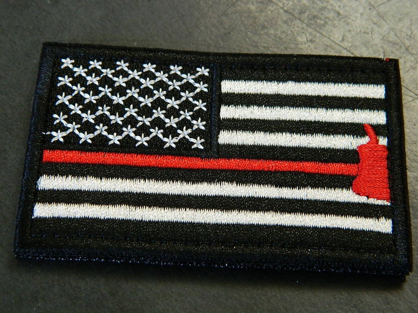 Black White & Red Firefighters Ax Flag Patch Civil Servant - Etsy