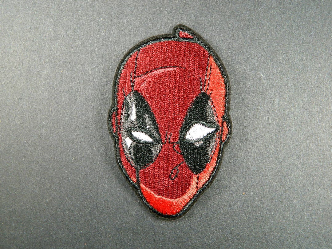Head Shot Wade Wilson Deadpool Red & Black Embroidered Patch - Deadpool ...