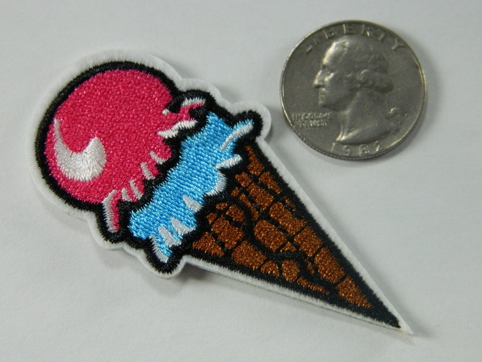 Small Pink & Ice Cream Cone Embroidery Patch Sweet Treat Ice | Etsy
