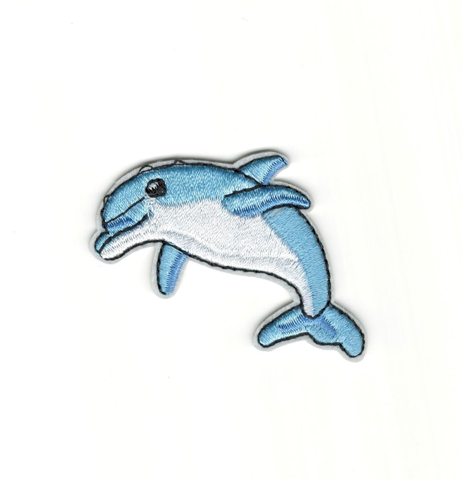 Cute Dolphin Embroidery Patch Cartoon Blue & White Dolphin | Etsy