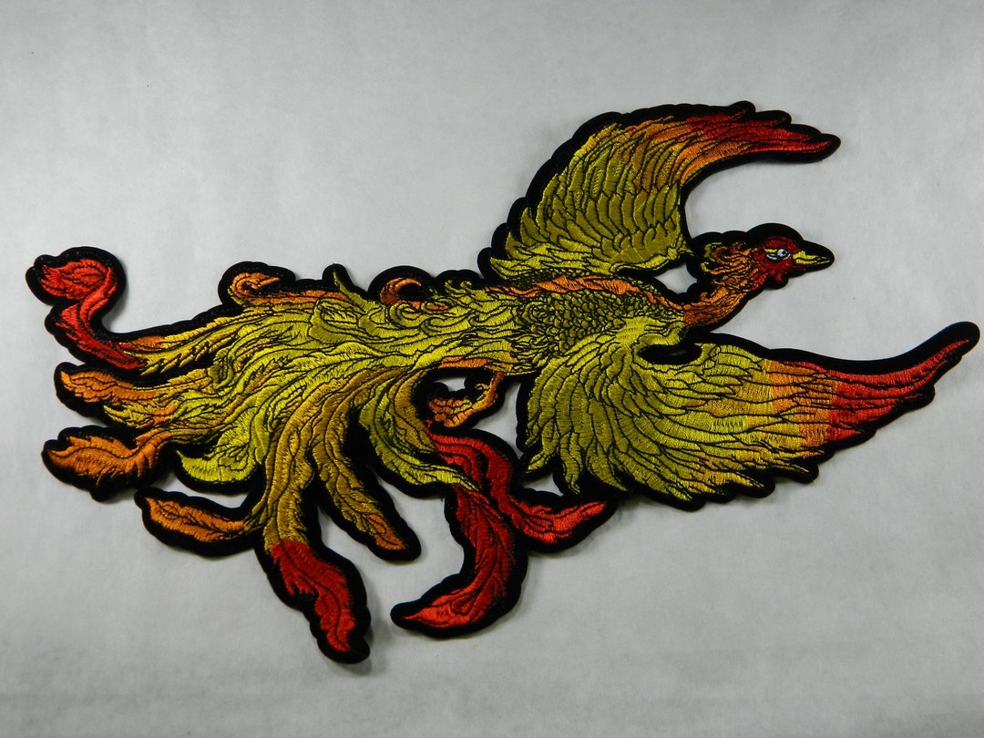Big Chinese Style Phoenix Statement Sew-on Embroidered Patch - Yellow ...