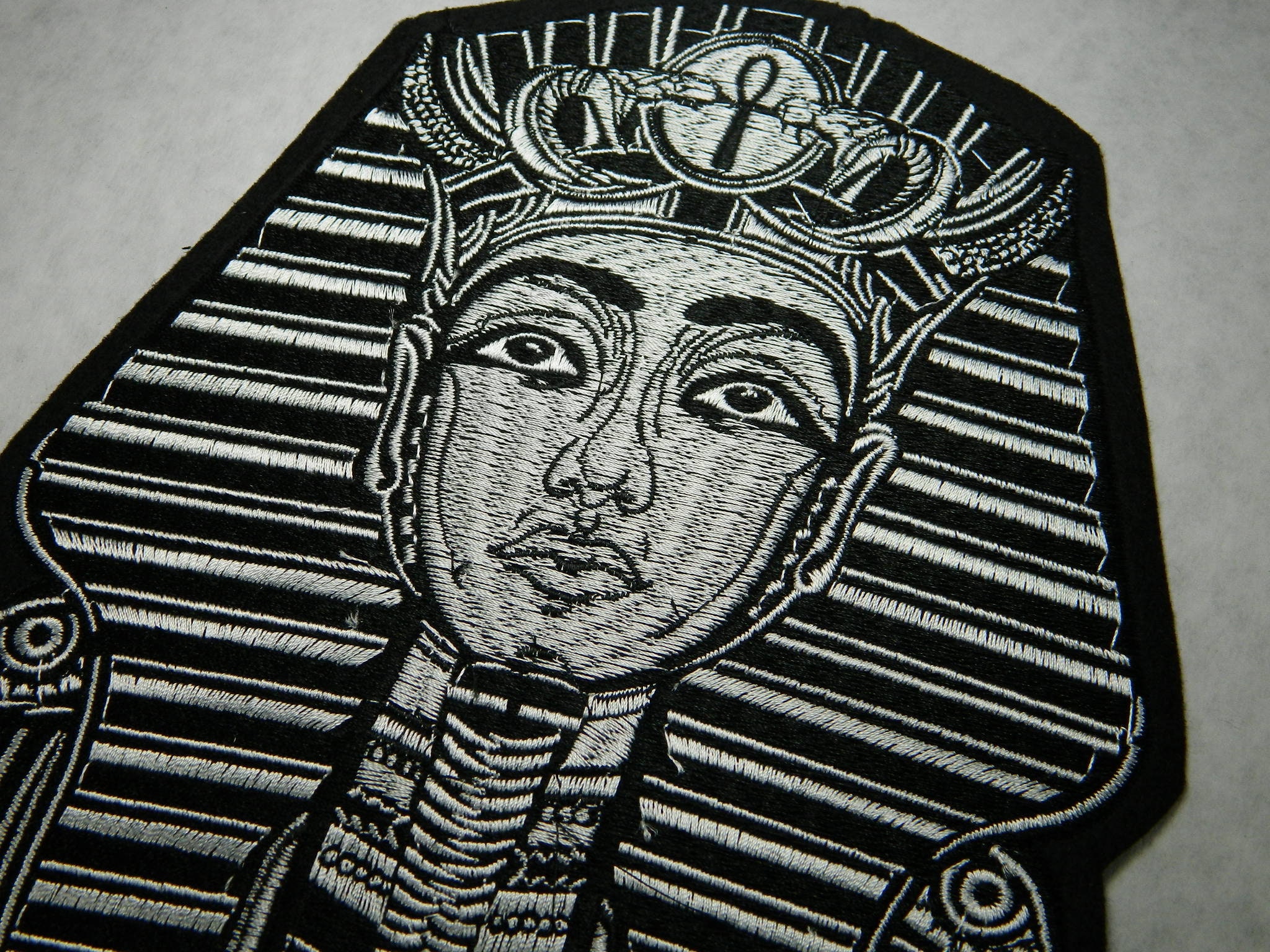 Large Silver Egyptian Pharaoh Iron on Patch Egyptian Pharaoh | Etsy