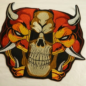 Large Oni Iron-on Embroidered Patch - Oni Demon Morph Embroidery Patch ...