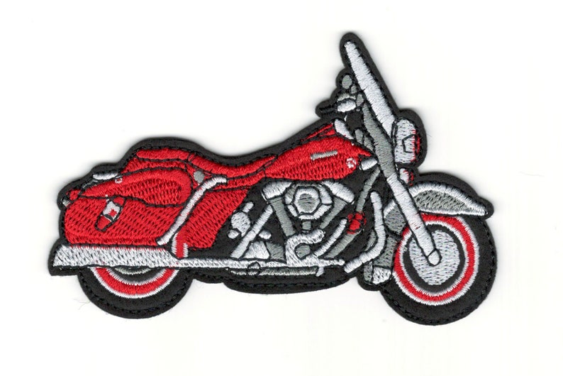 Red Motorcycle Embroidery Patch - Biker's Lifestyle Motorcycle Kid's ...