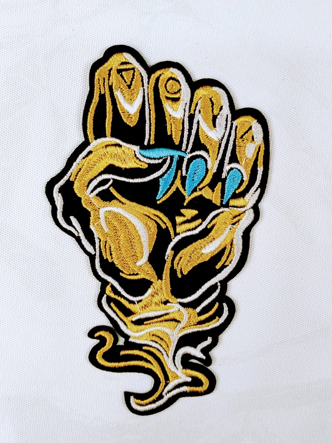 Spectral Hand Fist Iron on Embroidery Patch - Spectral Hand Wisping ...