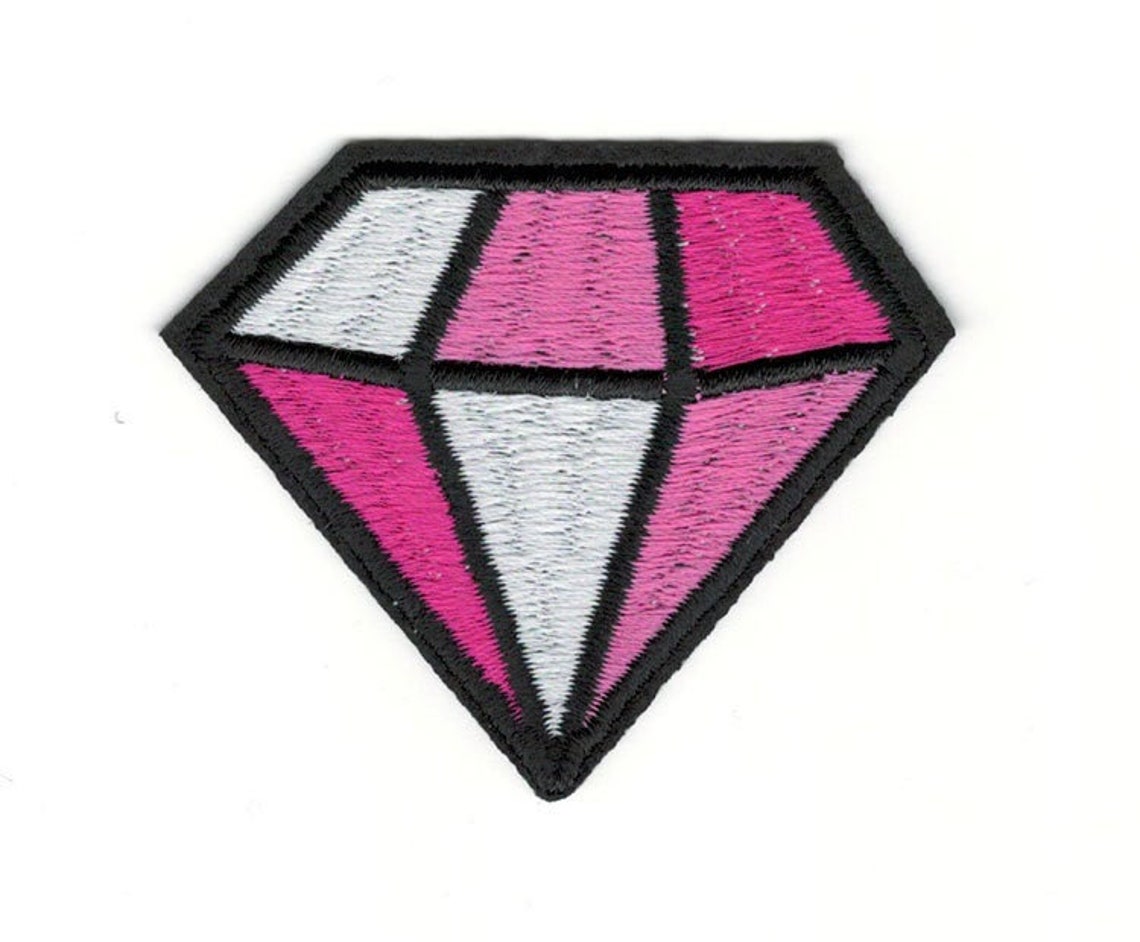 Pink & White Iron on Diamond Embroidery Patches DIY Adhesive - Etsy
