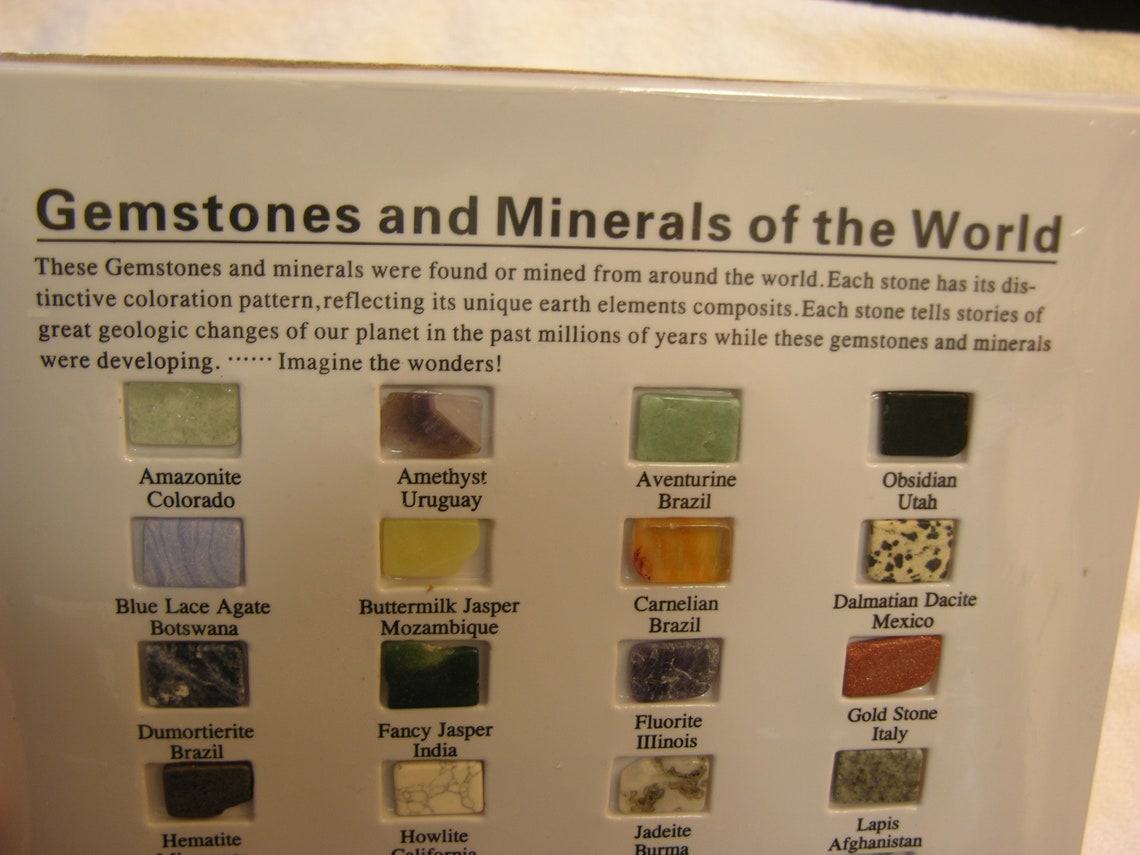 Minerals and Gemstones of the world educational 36 different | Etsy