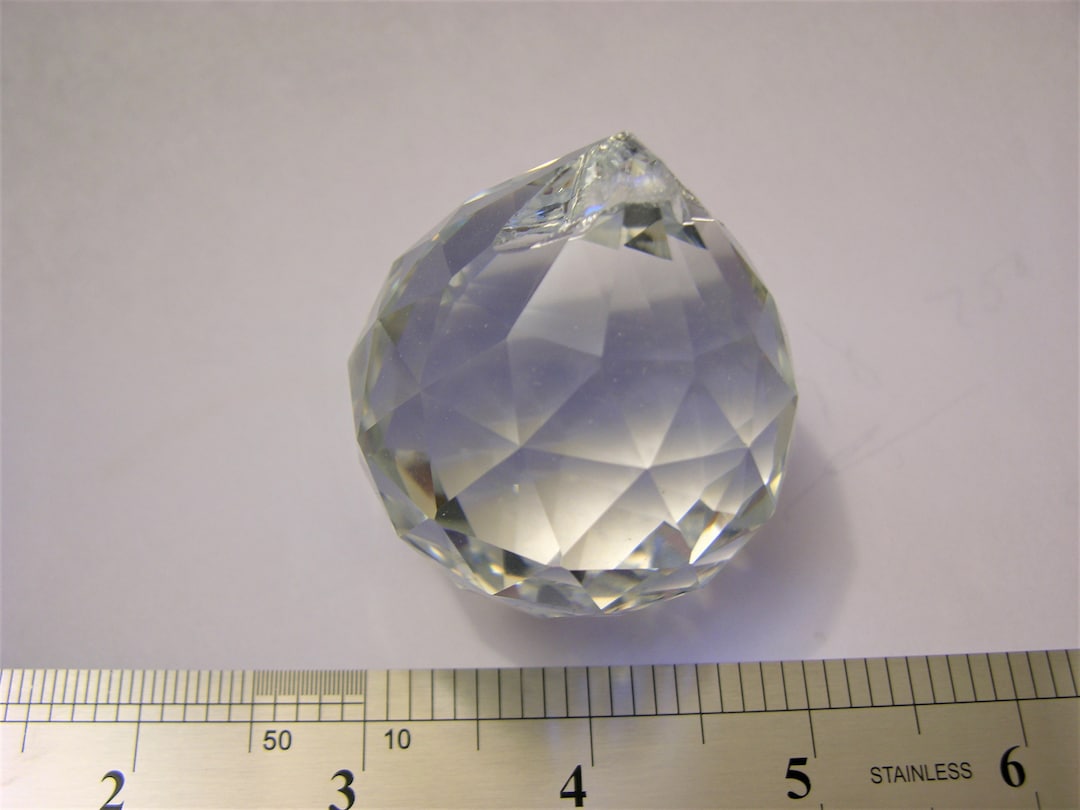 Crystal Prism Ball 2 Inch Diameter Polished Hole for Hanging - Etsy