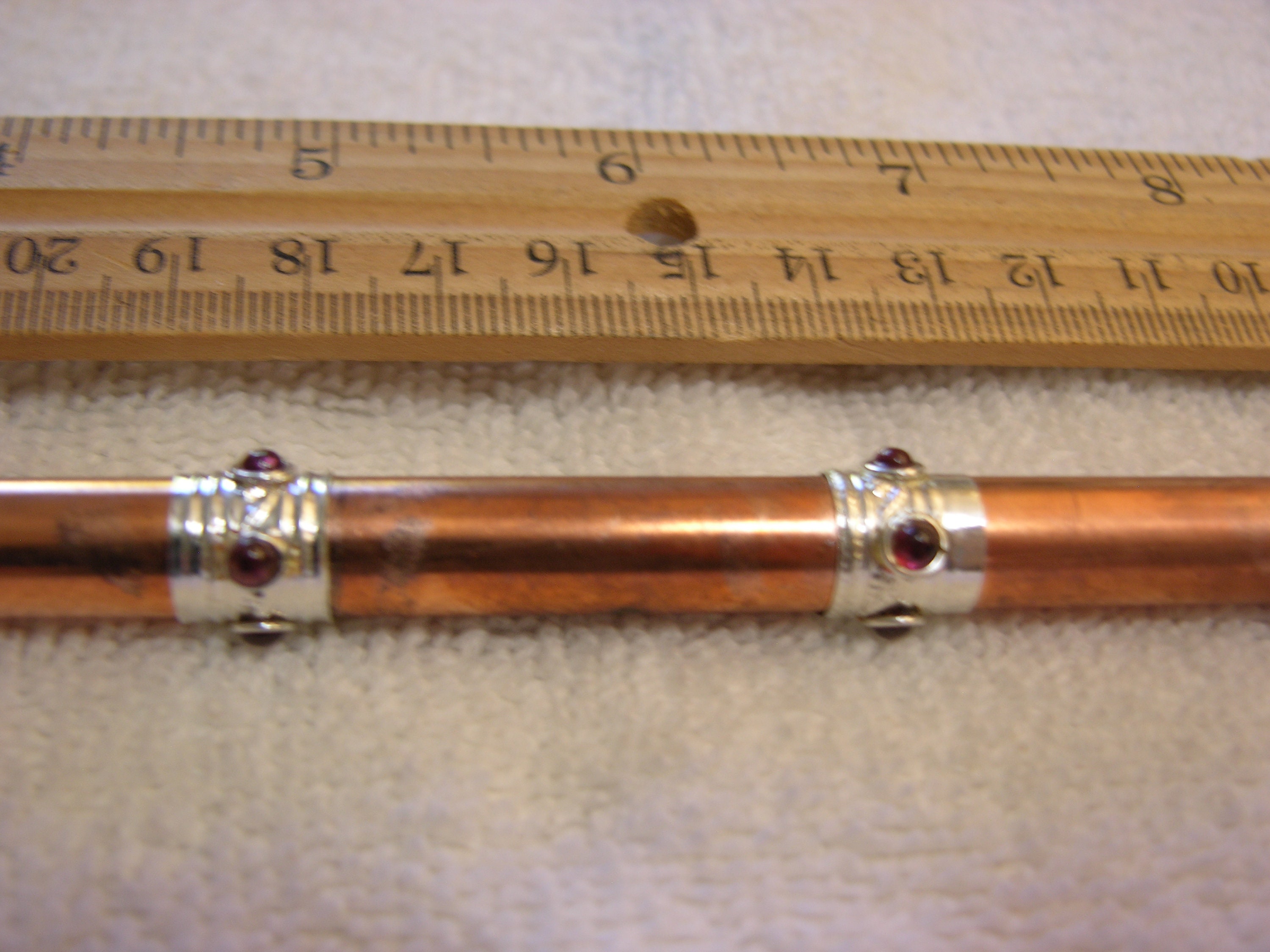 Wand Healing Stick Copper Crystal Point & Sphere Sterling - Etsy