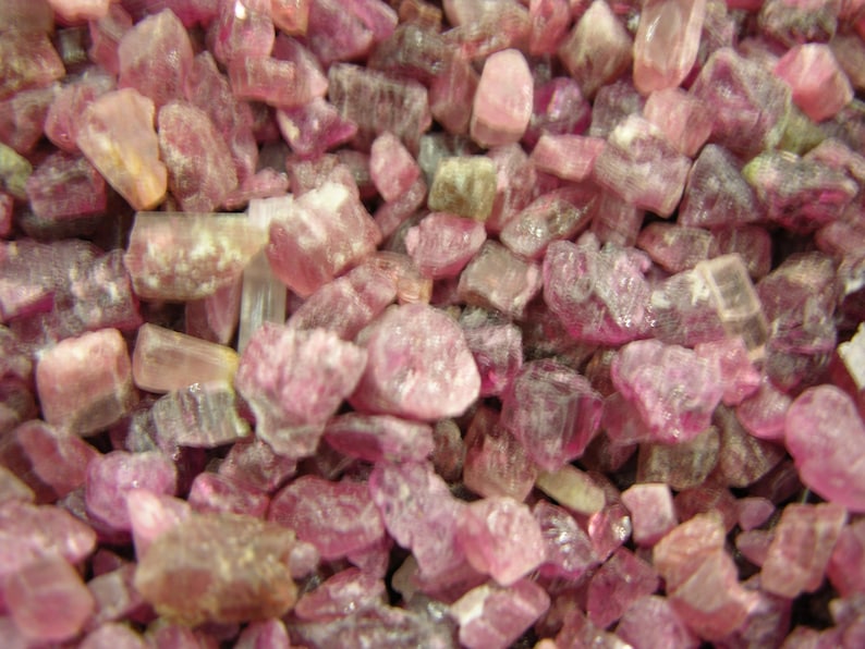 Red Pink Tourmaline Crystal Mixed Gem Mine Rough Brazil 4-8mm 1/8 Pound ...