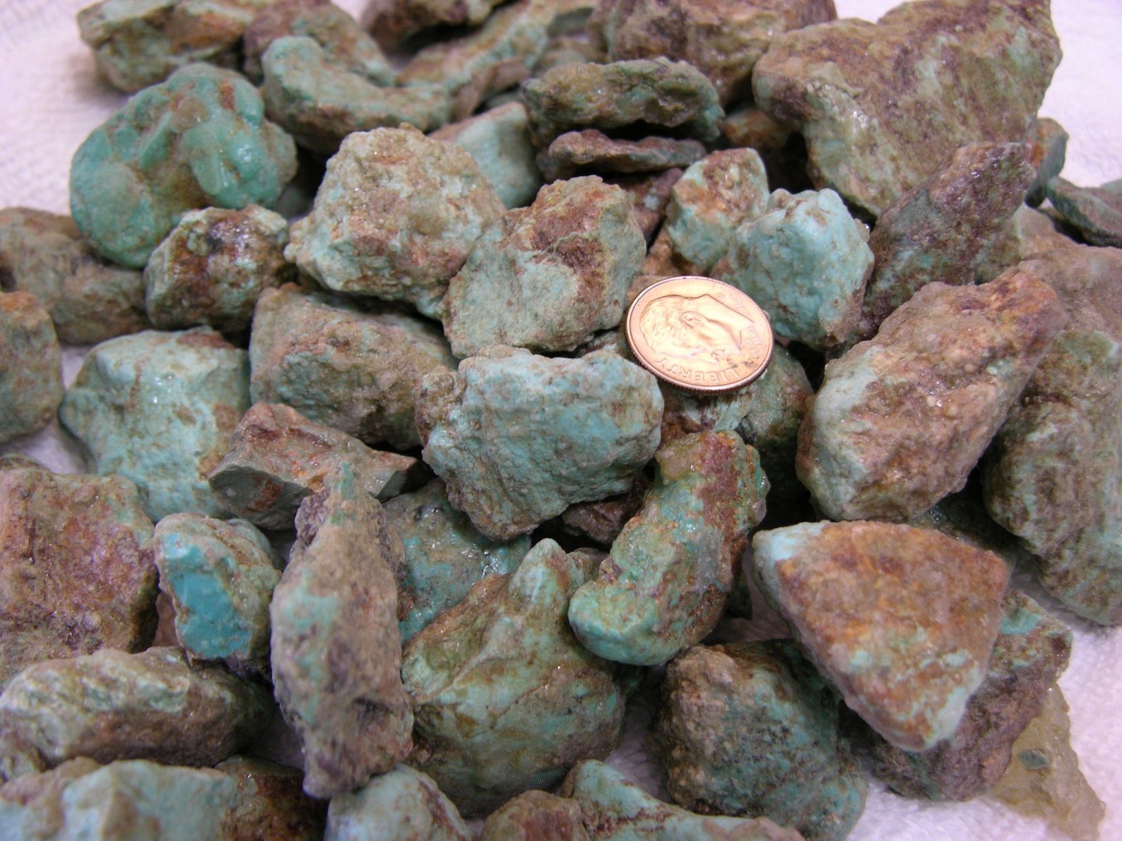 Turquoise Mine Rough Green/blue Arizona Bigger Stabilized 1-1.7 Inch 1/ ...