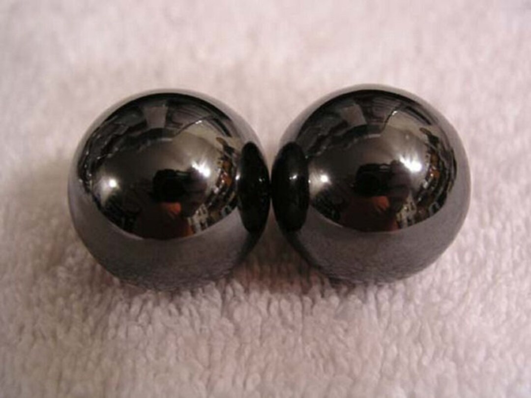 Iron Natural Hematite Spheres 10 Pair Hand Carved and Polished 1 Inch ...