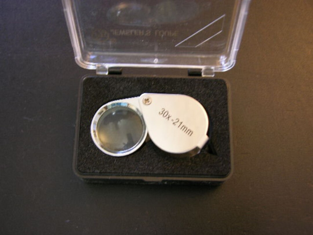 Jewelers Magnifying Lens Loupe 30x21 MM Chrome Plated W/case 30 X ...