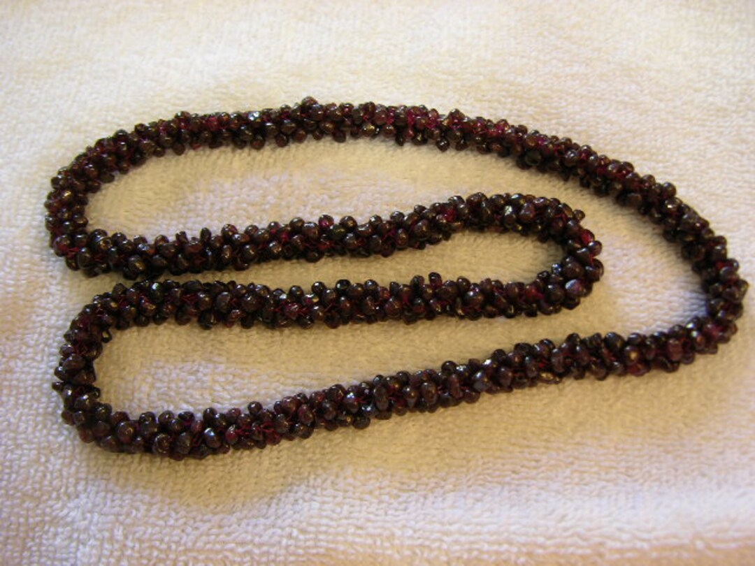 Red Garnet Rope Cluster Necklace Polished Chips 24 Inch G38 - Etsy