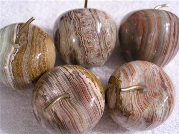 Onyx Apple Hand Carved Polished 2 Inch From Banded Onyx 4 - Etsy
