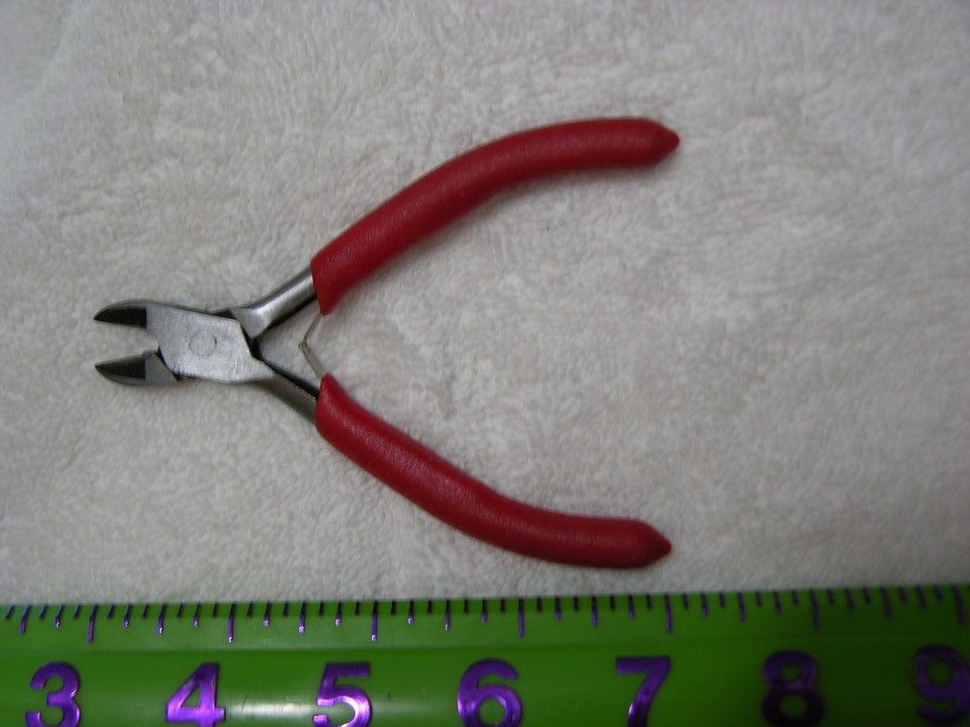 Side Wire Cutter Stainless Steel Small Hand 4.5 Inch Red Insulated ...