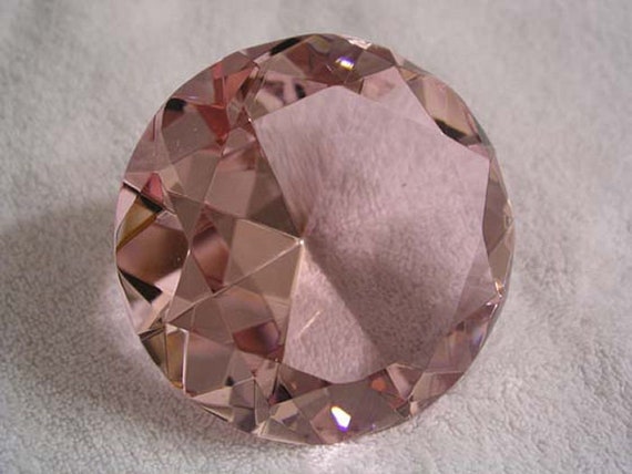 Pink Crystal Diamond Cut Paperweight/display 4 Inch - Etsy