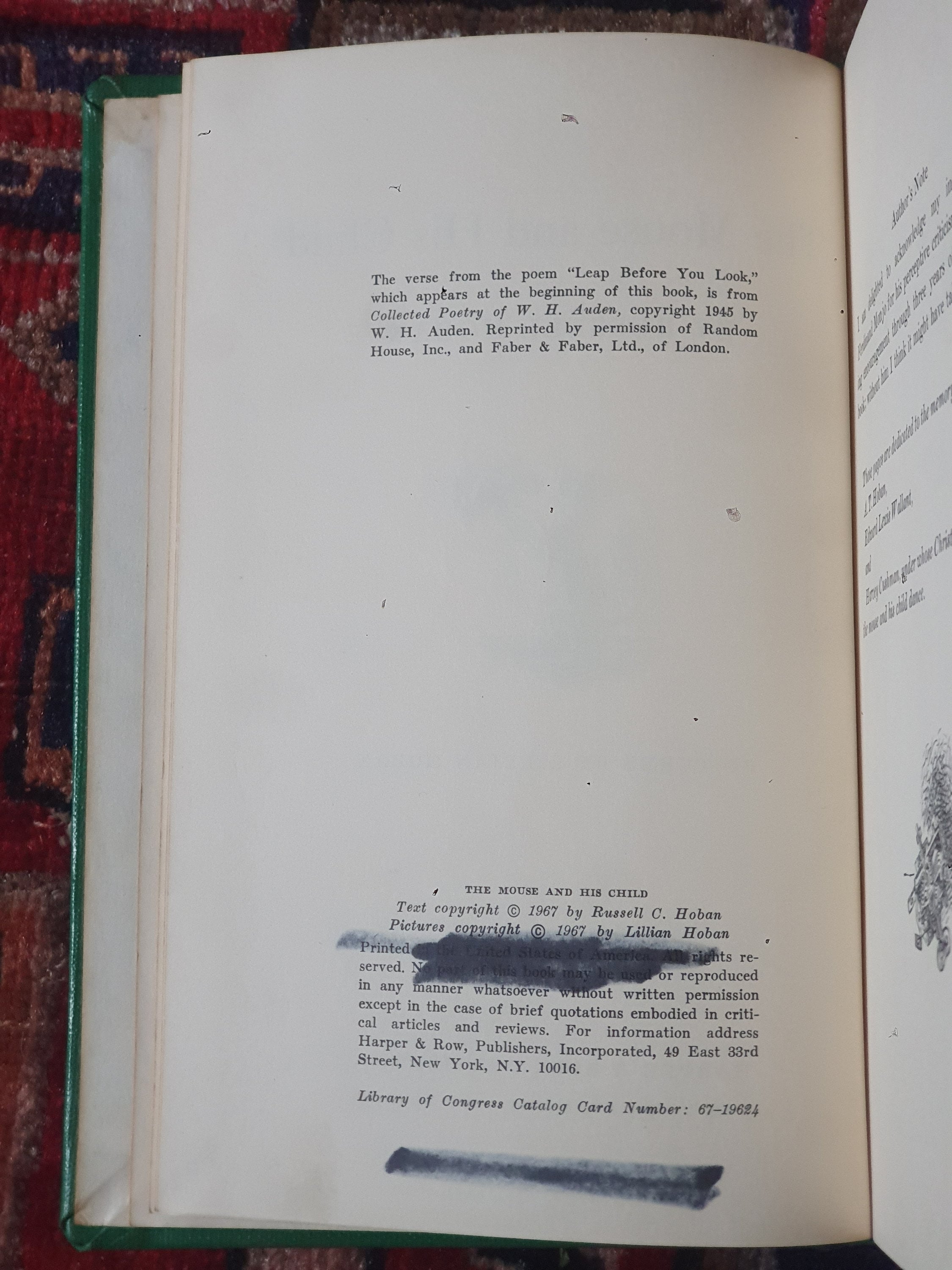 The Mouse and His Child Russell Hoban 1st Edition Harper & Row 1967 ...