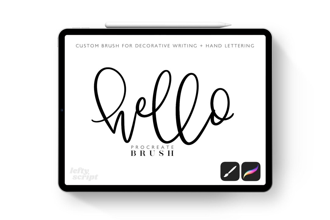 Hello - Custom Procreate Brush - Calligraphy - Hand-lettering - Instant ...