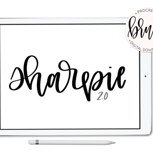 Ipad Lettering Procreate App Rough Watercolor Brush // Hewitt | Etsy