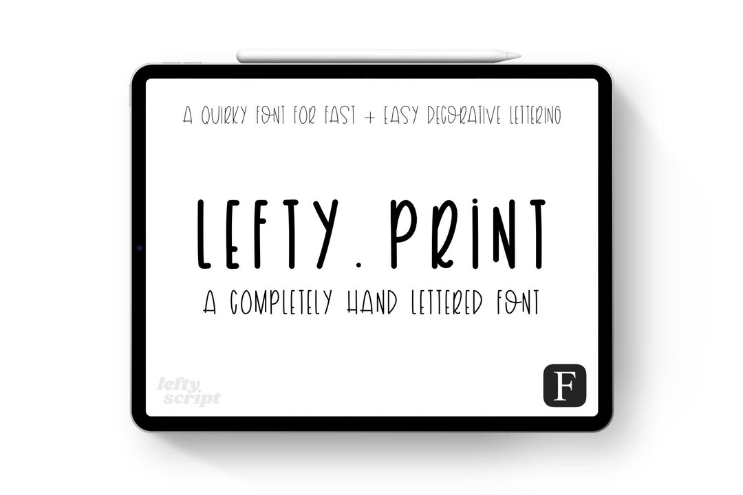 Leftyprint Hand Lettered Font - Quirky Decorative Lettering - Etsy
