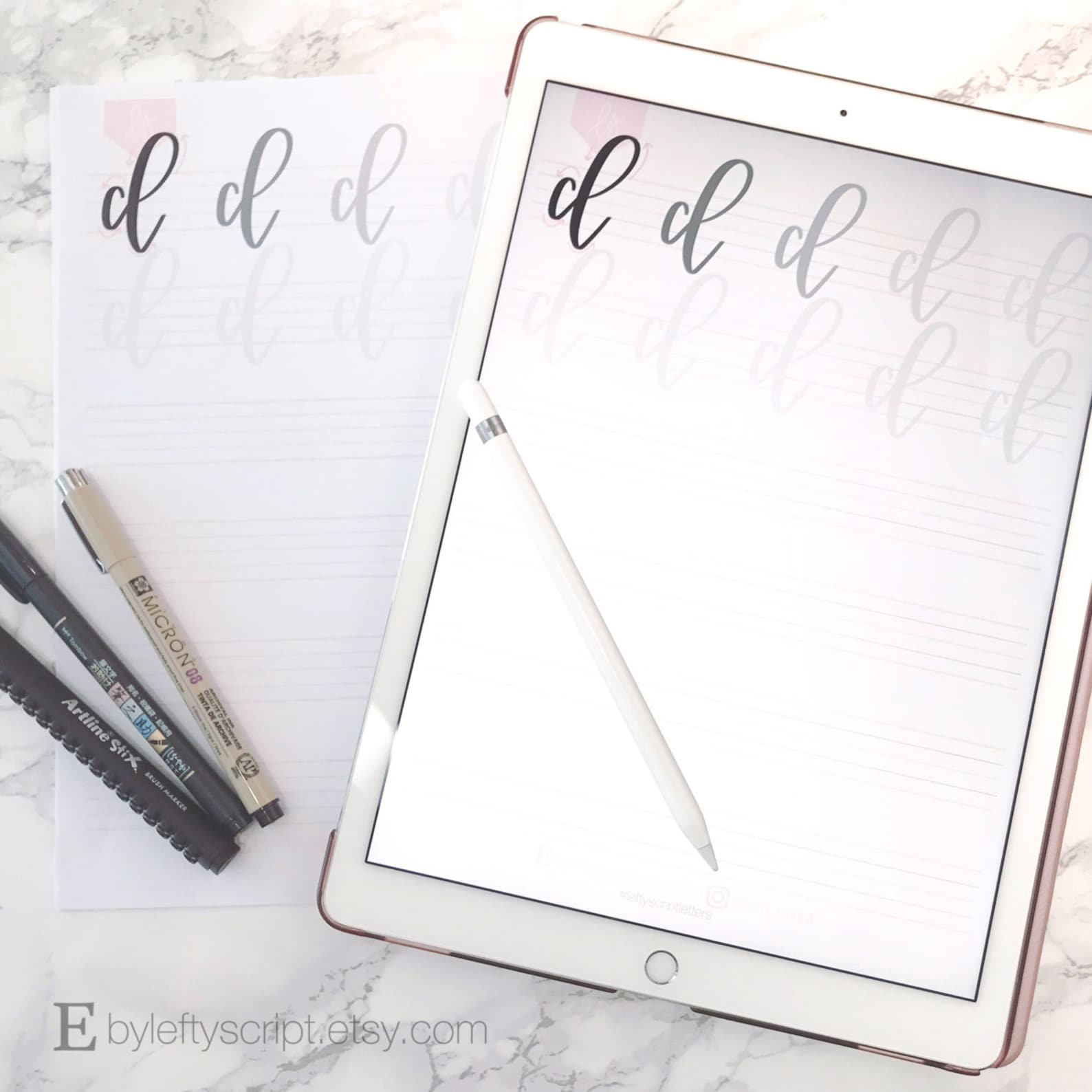 Hand Lettering Practice Sheets for Procreate & Print - Etsy