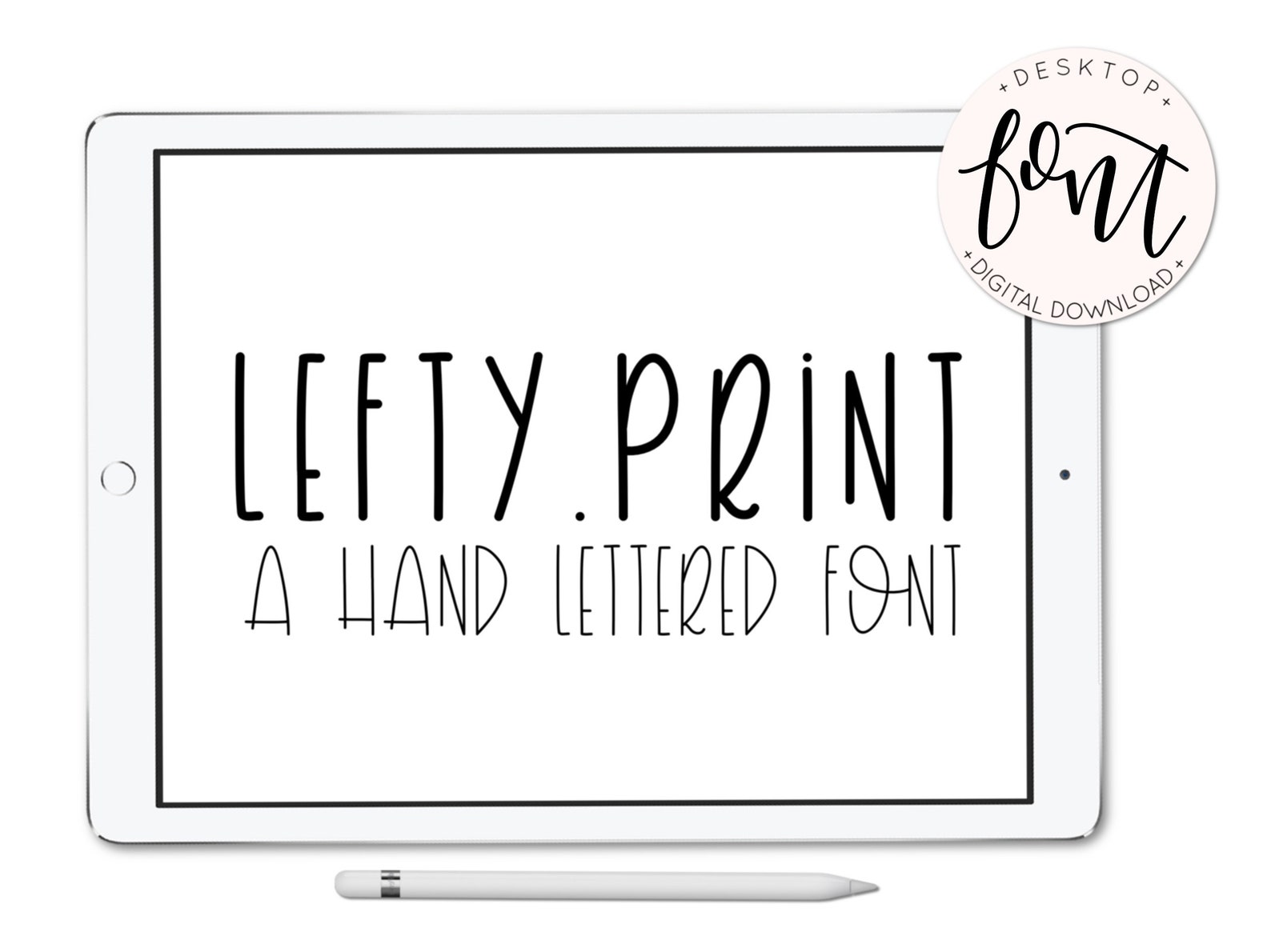 Leftyprint Font A Handlettered Font by Lefty.script Lefty | Etsy