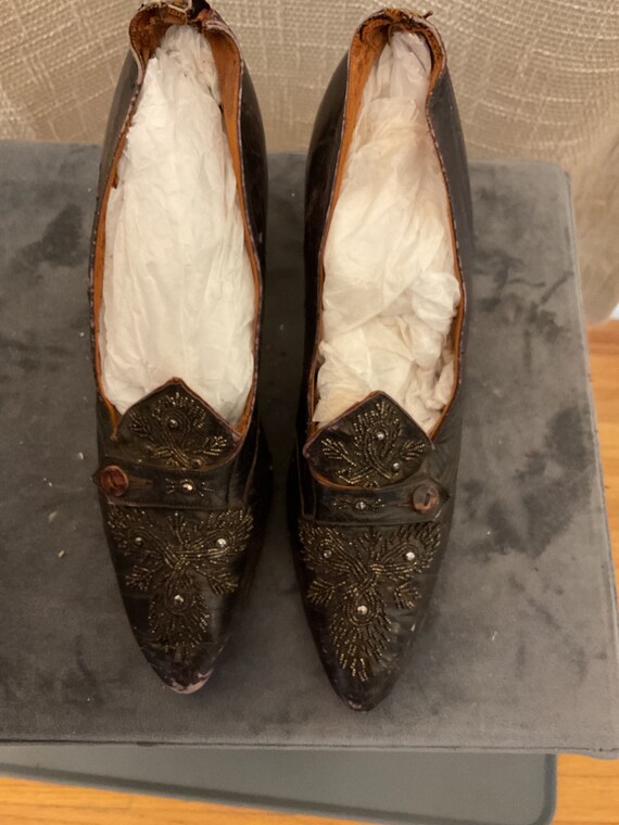 1910’s Edwardian beaded shoes antique - Gem
