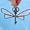 Flying Key Stained Glass Silver Keys Winged Key Suncatcher Rustic ...