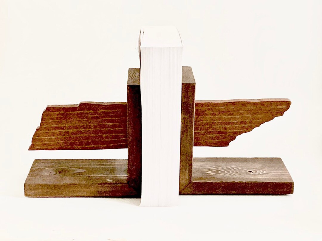 Handmade Tennessee Bookends: Dark Walnut Wooden TN Outline (set of 2 ...