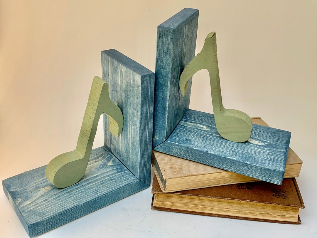 Green Music Note Bookends Wooden Piano Teacher Gift Music Gift for Him ...